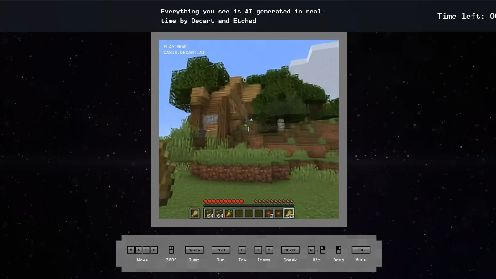试玩一下完全由AI生成画面的Minecraft
