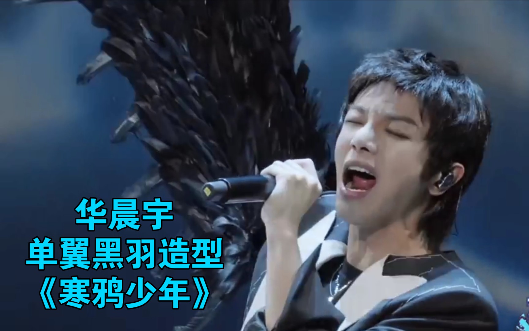 【华晨宇】20220812合唱版《寒鸦少年》花花单翼黑羽造型开口惊艳...
