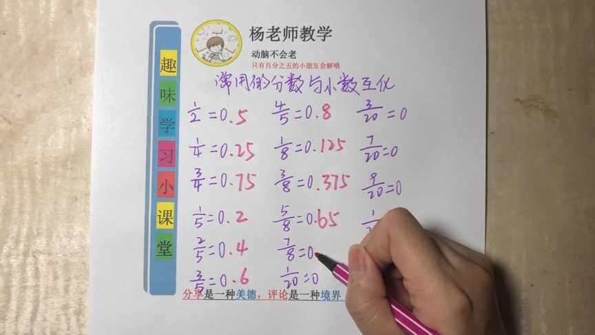 常用的分数变小数,记住就好