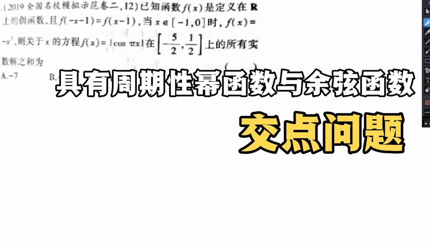 周期性幂函数与余弦函数交点问题