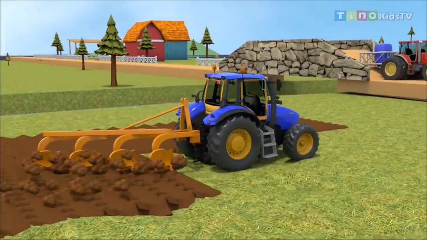 农场拖拉机耕地播种动画视频儿童拖拉机动画片拖拉机视频大全儿童