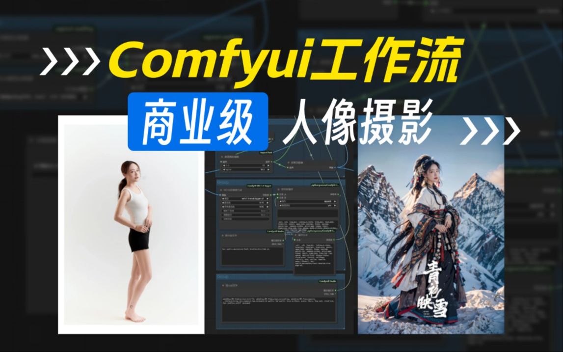 【AI人像摄影工作流】Comfyui商业级人像摄影,服装+背景一键替换!(...