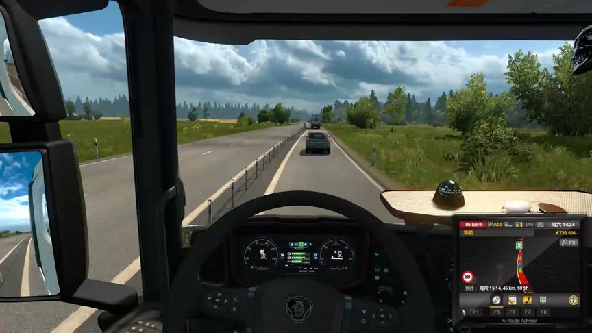 欧洲卡车模拟2:玩了这么久欧卡 最讨厌这种有隔离带的单车道