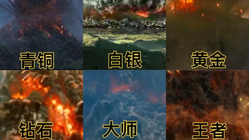 假如电影中火山爆发有段位,青铜到王者,火山爆发的威力难以想象