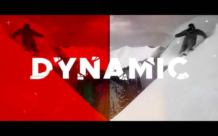 AE模板-文字破碎效果的 极限运动精彩剪辑画面集锦模板体育节目片头...