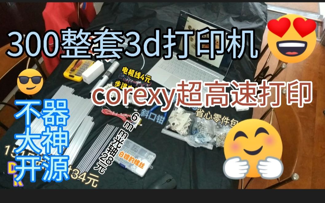 300整套3d打印机,corexy架构,不器cxy框架组装,新版本最新优化,不包含...