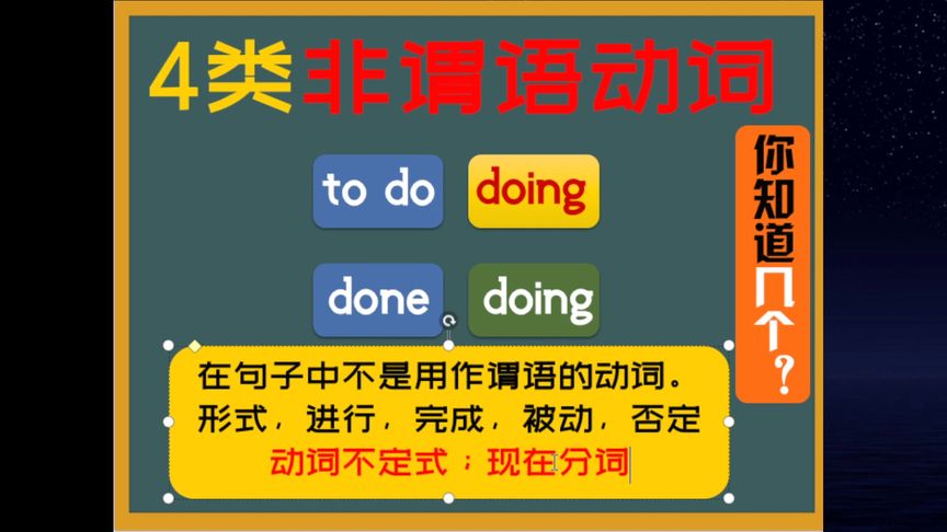 初中英语语法,4类非谓语动词的使用,放在一起分析掌握会更快!