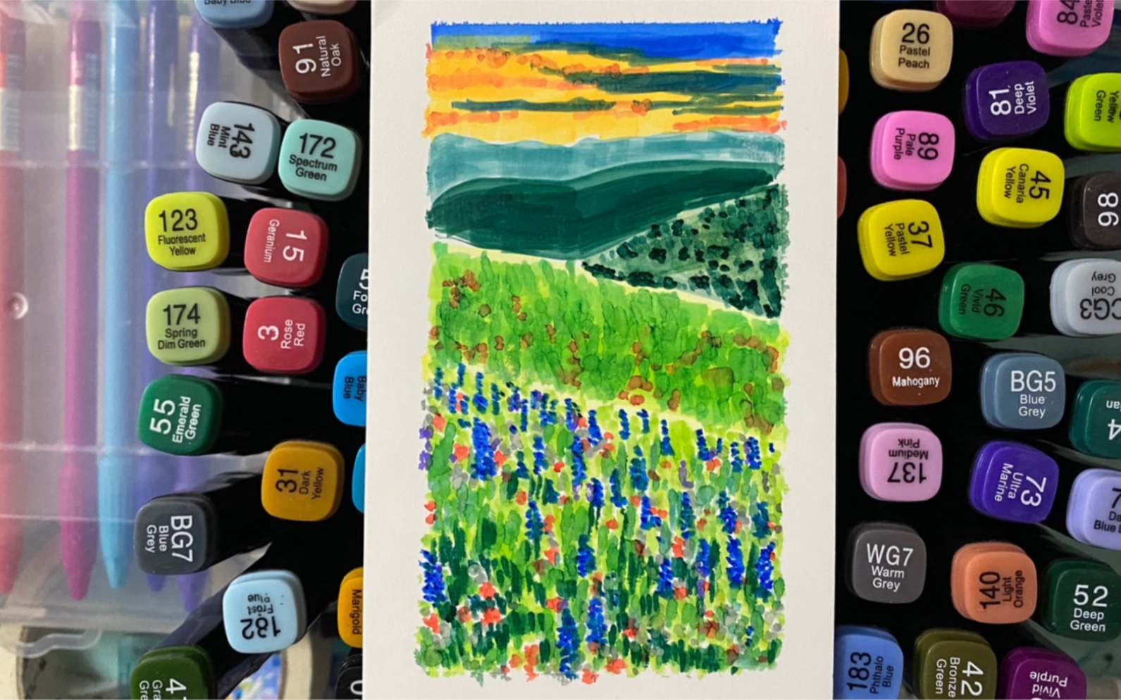 马克笔画风景画