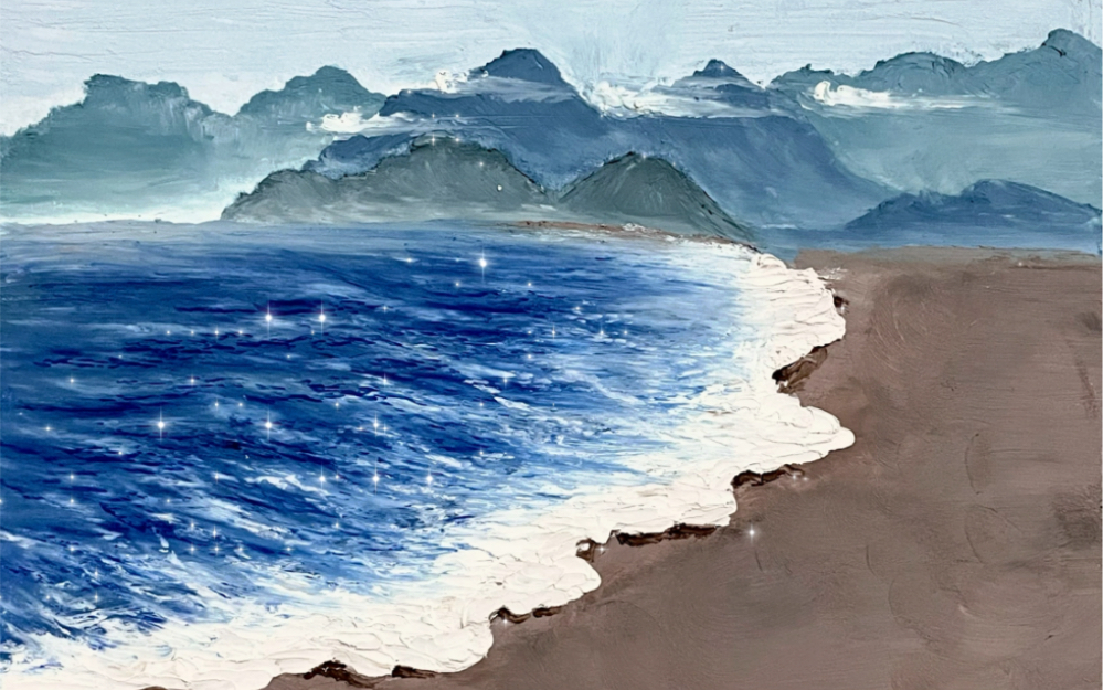 油画棒|《海 》新手也可!|视频教程