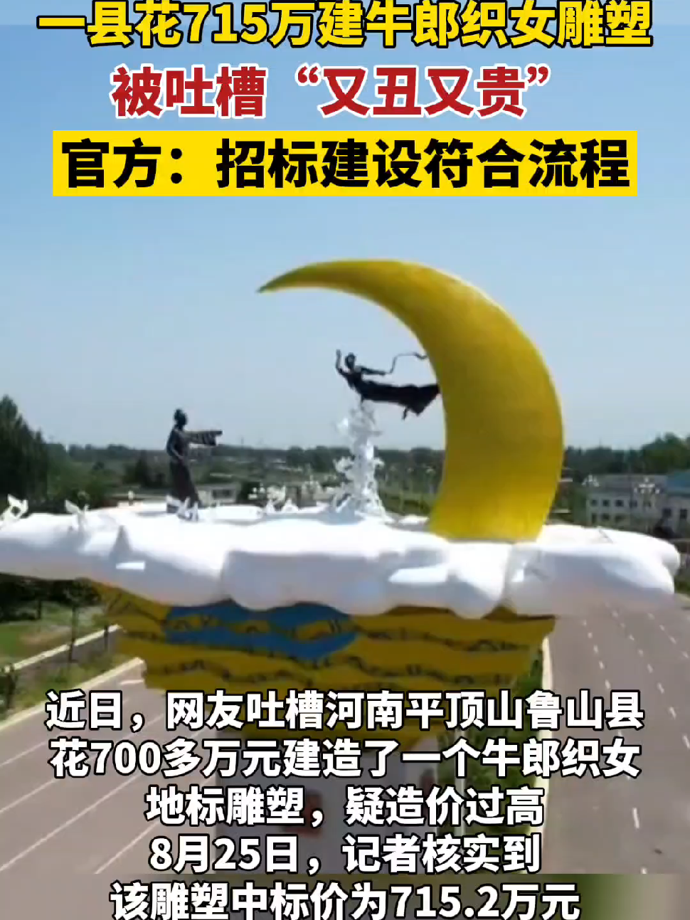 又丑又贵。招标建设符合流程