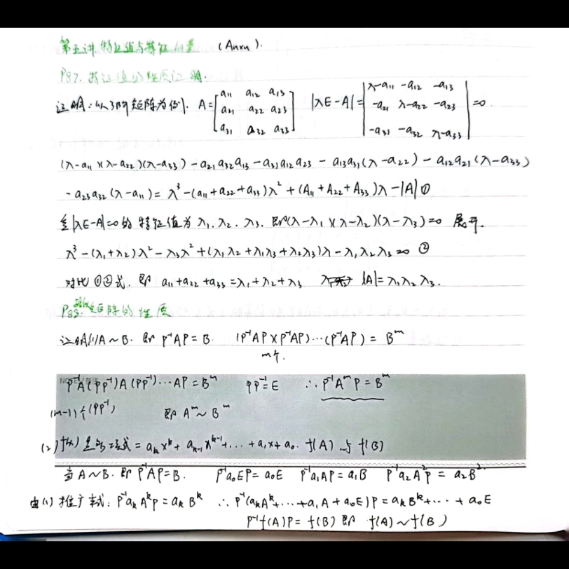 24考研线性代数,张宇基础30讲特征值与特征向量例题及习题,肝了几天...