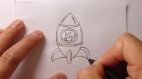 交通工具简笔画.火箭发射