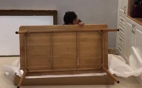 全实木白橡木桌开箱 实木家具 装修设计 简约北欧