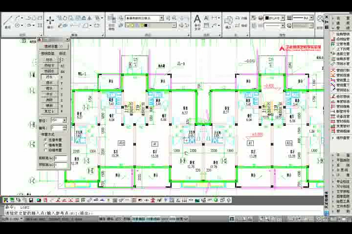 天正给排水视(频教学视--频-布置立)管_0