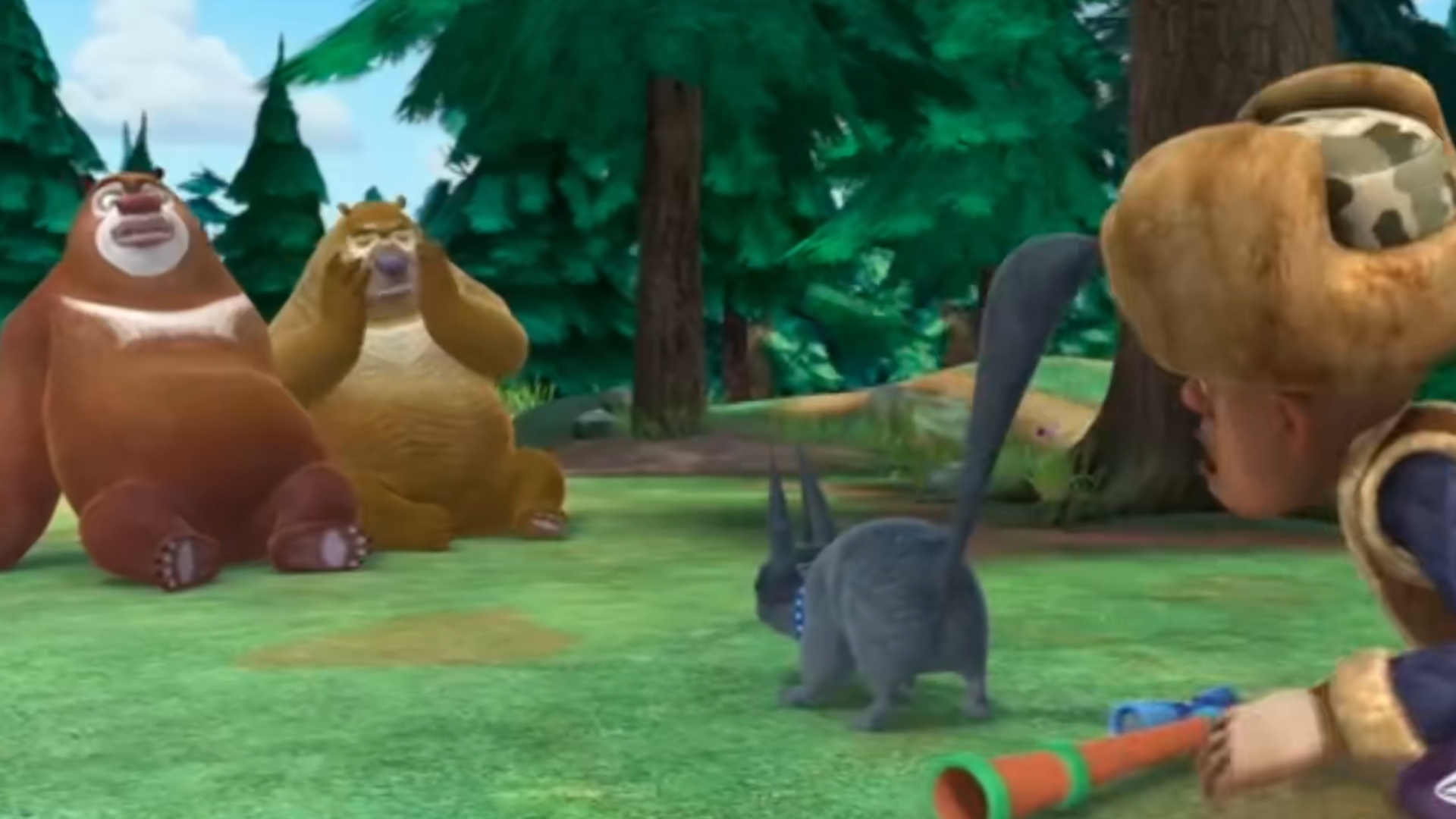 ...光头强培养成凶猛的猎狗,熊大熊二都不是对手【熊出没之丛林总动员】