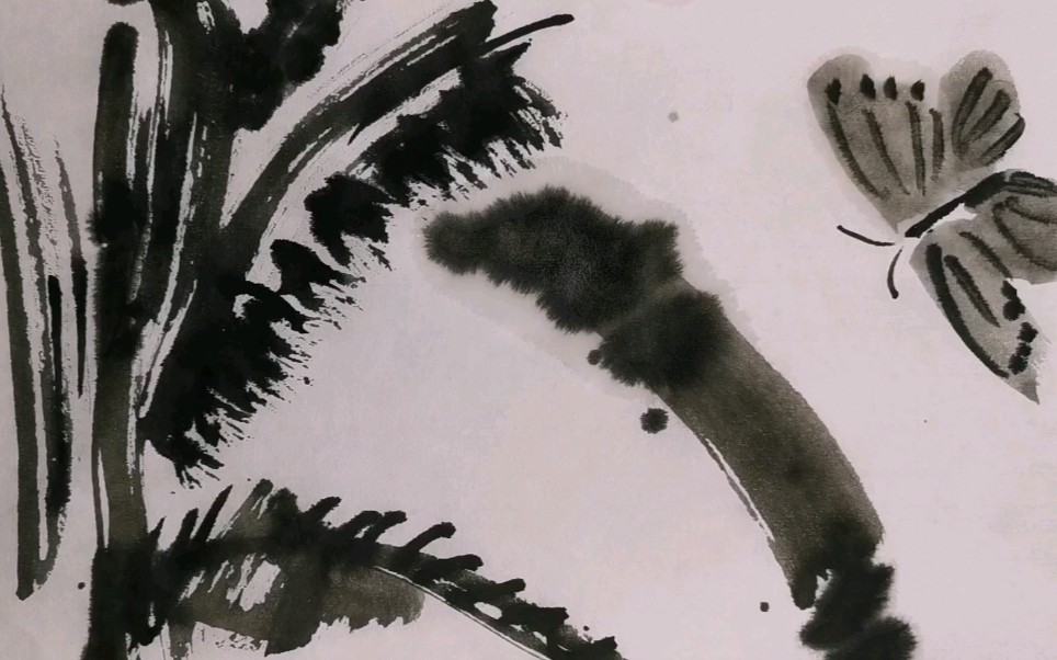 国画水墨画昆虫篇,一只蝴蝶