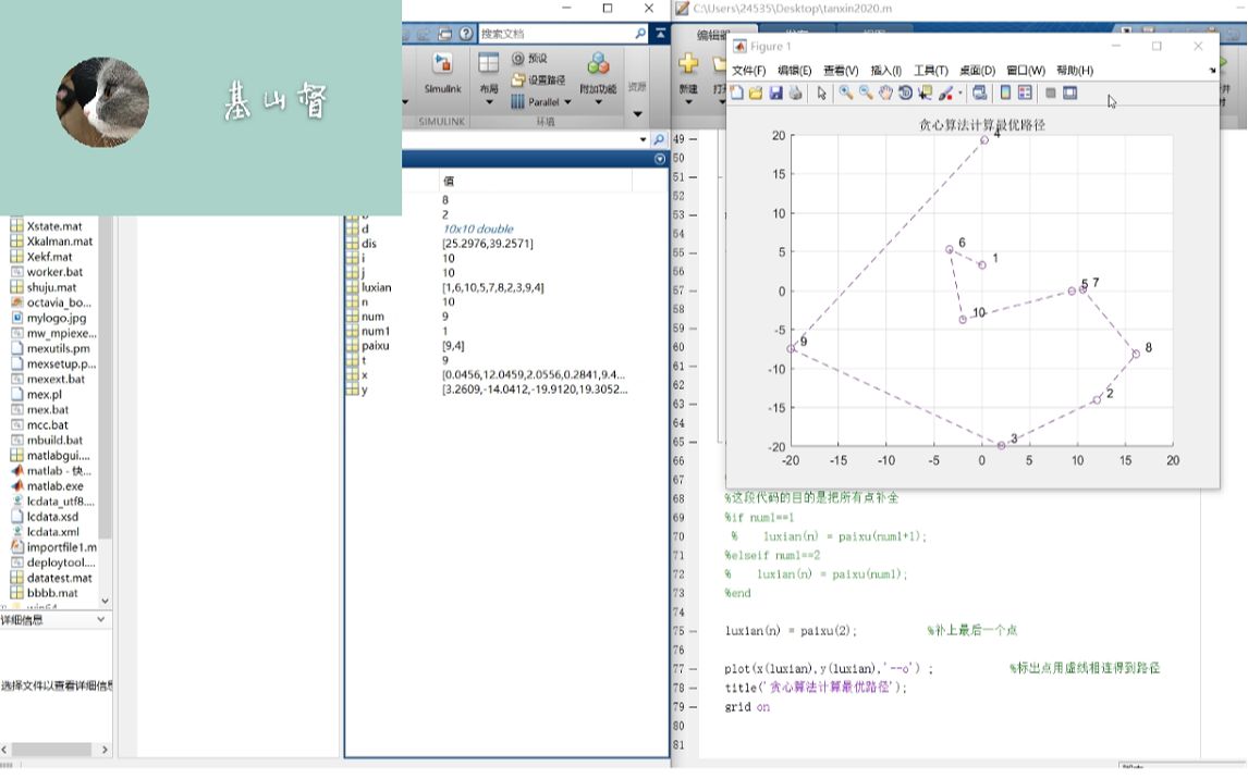 Matlab 贪心算法实例解决路径问题 (评论区有代码和详细注释)