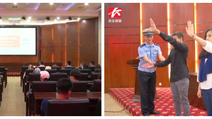 交警进大学开展法治大课堂“干货满满”:互动问答手把手教留学生