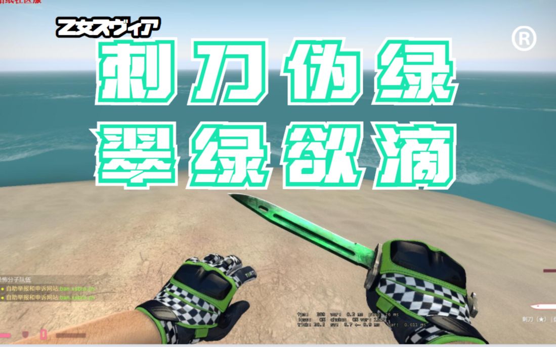 CSGO刺刀伽玛多普勒P2伪绿,翠绿欲滴