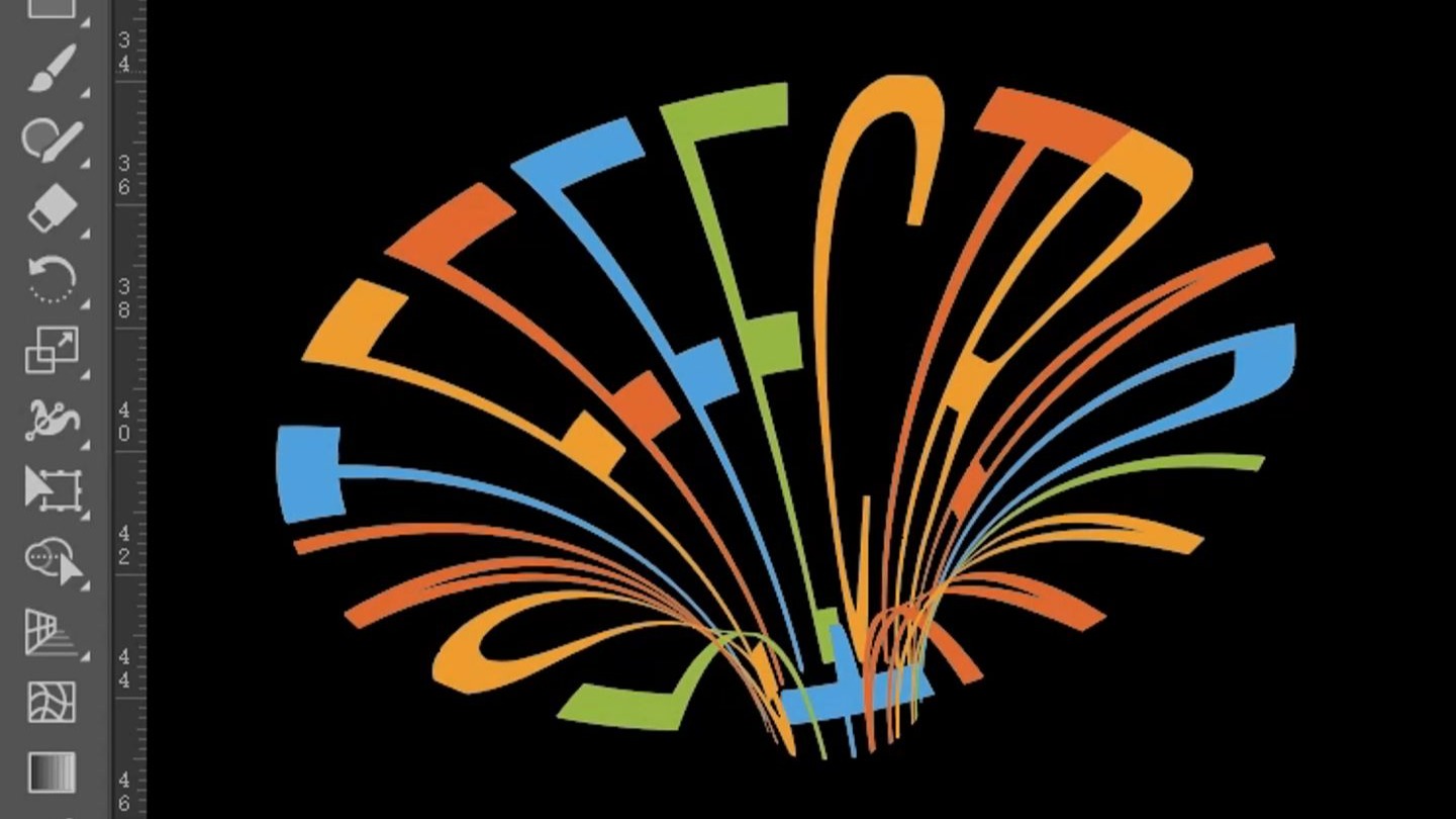 ai教程-快速学会放射文字效果