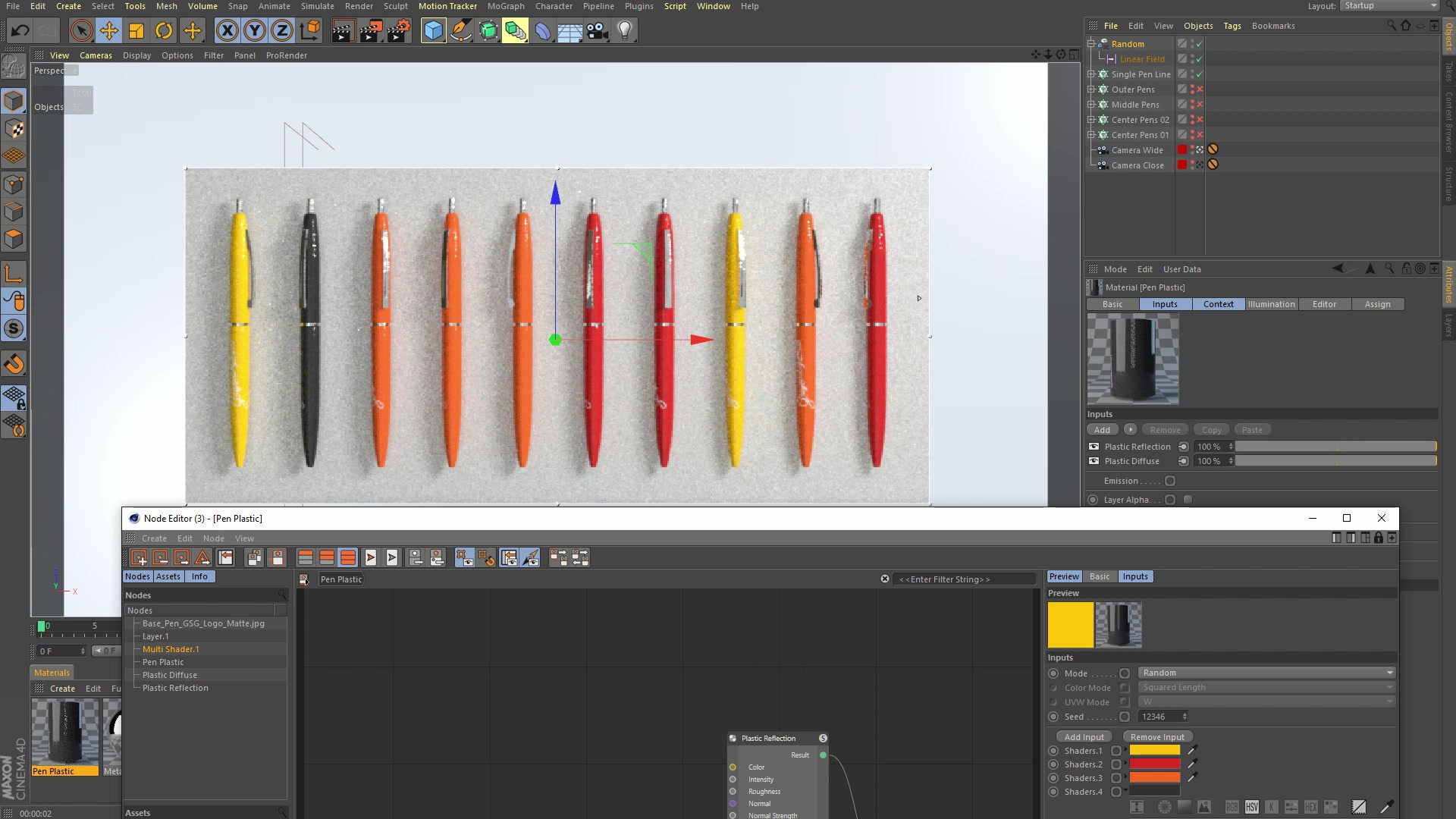 GSG灰猩猩 C4D R20 项目案例教程 钢笔案例 (运用节点模块)