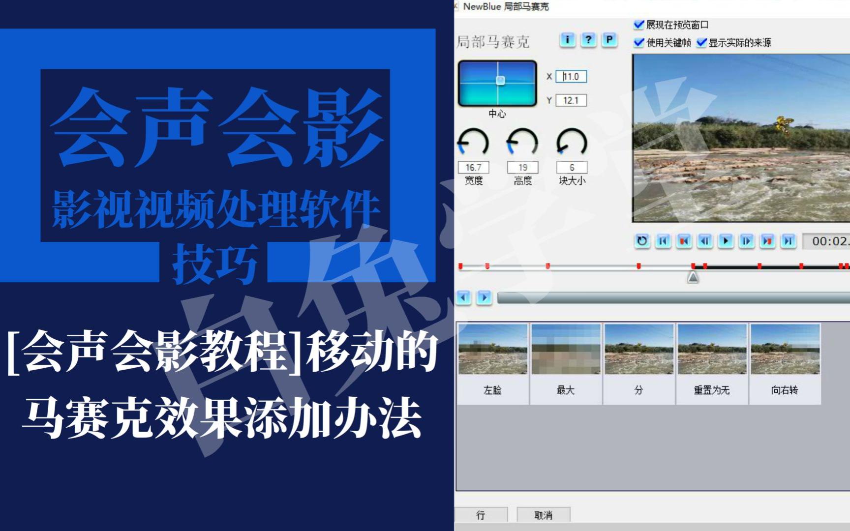 [会声会影教程]移动的马赛克效果添加办法