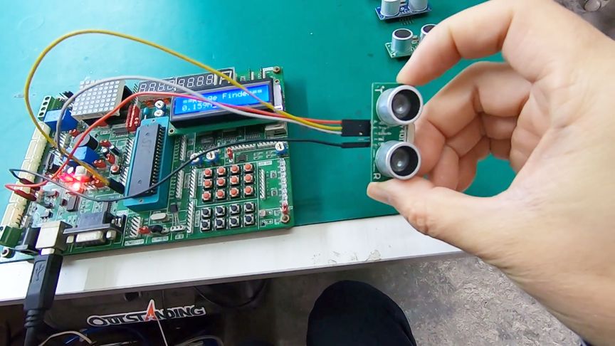 单片机学习小实验,超声波模块测距,现实生活中经常用到