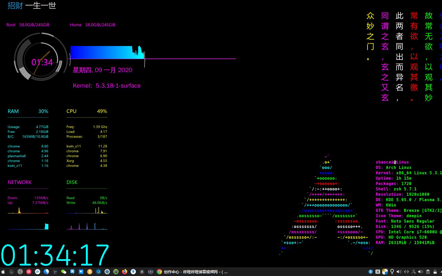 linux conky 配置 文件 桌面 美化 教程