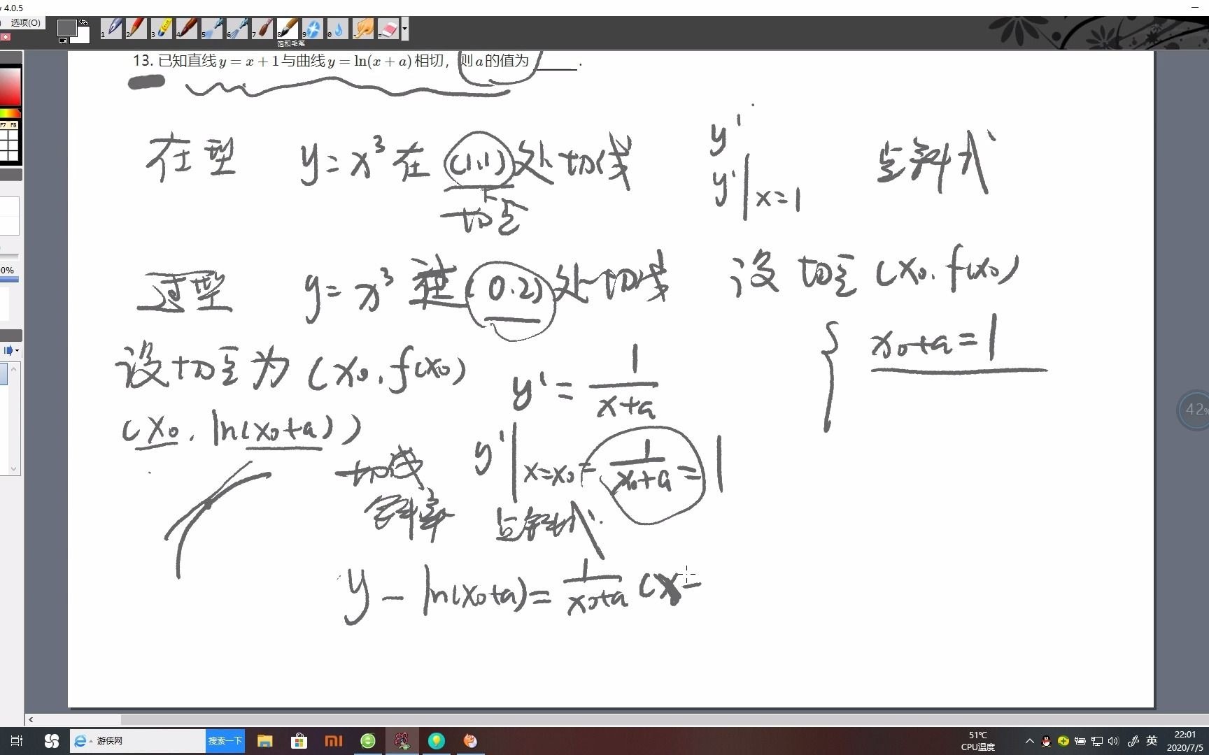 函数曲线的过型切线