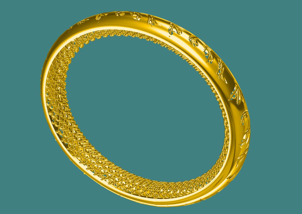 jewelcad珠宝首饰3D设计古法花丝手镯
