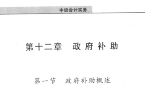 2020年中级会计实务第12章政府补助