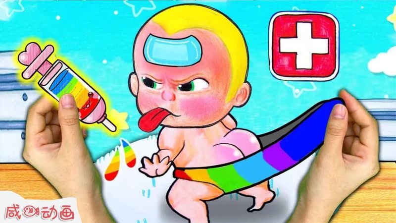 趣味定格动画:调皮的宝贝老板感冒发烧了,不肯乖乖吃药怎么办