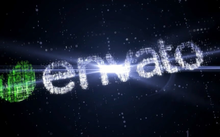 AE模板-高科技粒子数字代码汇聚任意形状特效的动态LOGO片头模板...