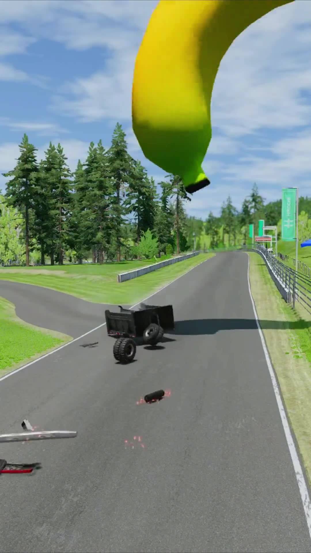 香蕉锤vs搞笑卡通车 #男生减速带 #车祸模拟器