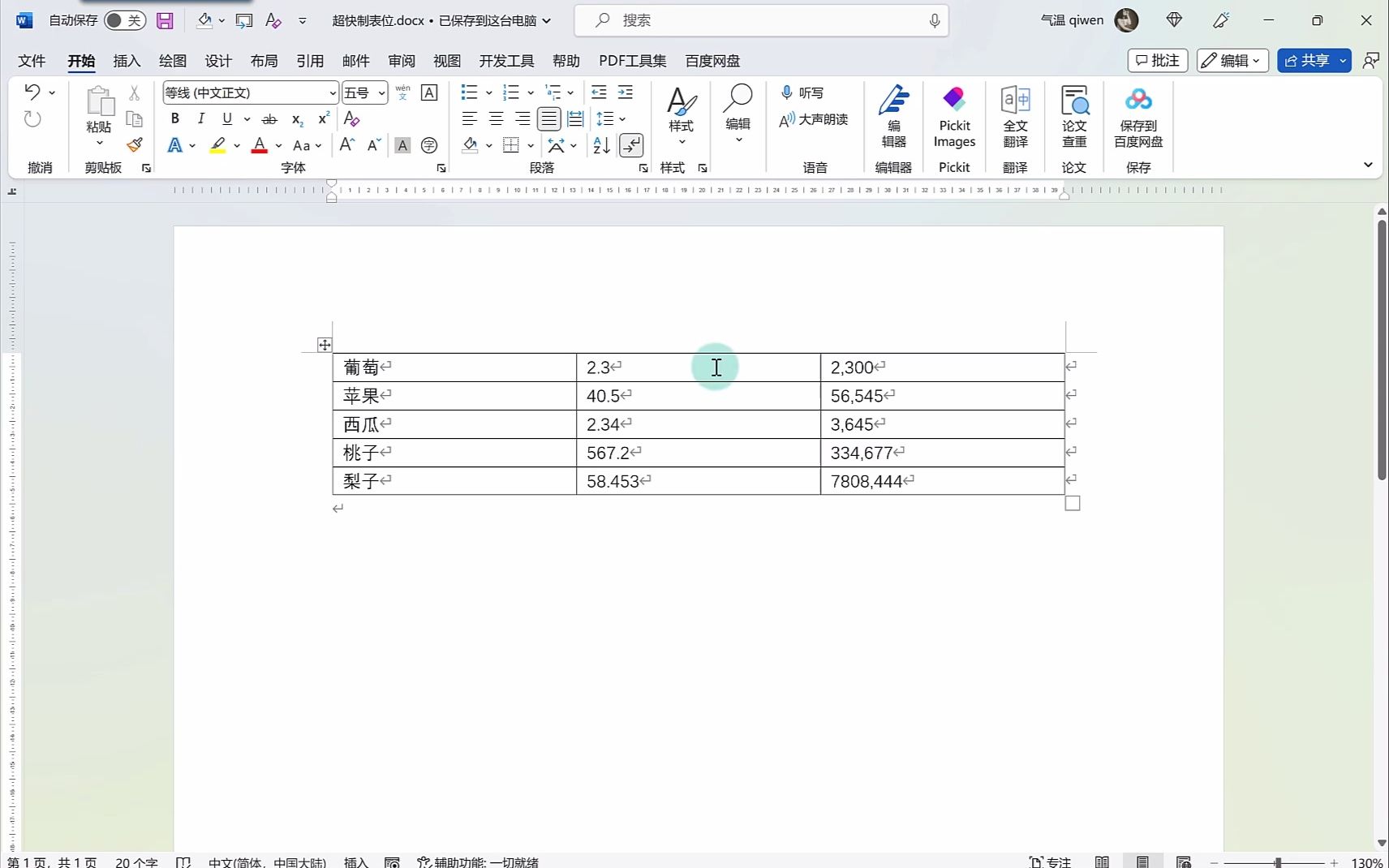 Word经验之如何实现表格中的小数点对齐