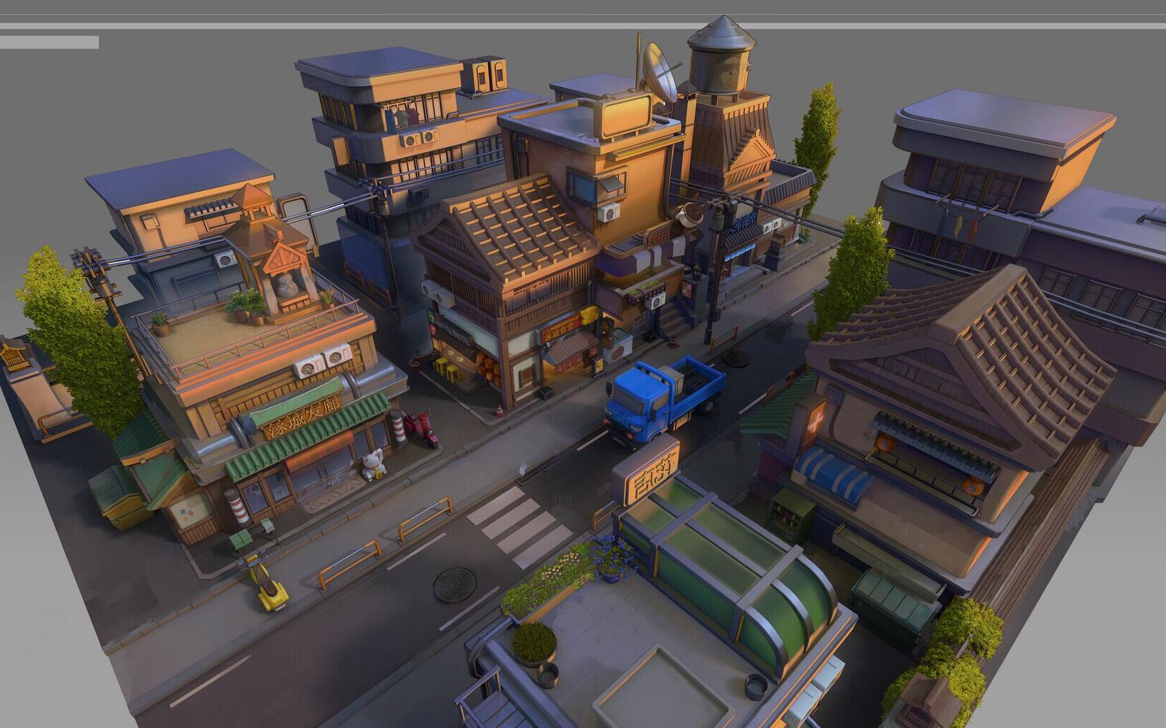 【3Dmax建模】三小时教你何如制作大型场景,0基础建模思路讲解