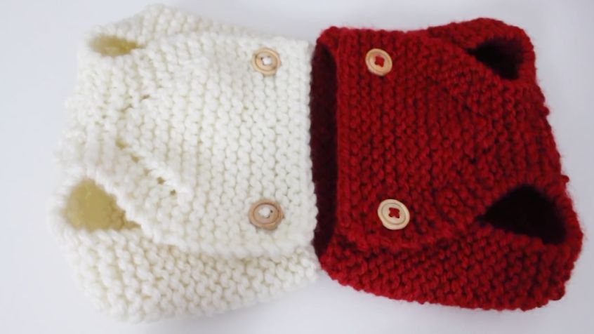 两针编织物,可爱婴儿毛线裤教程!