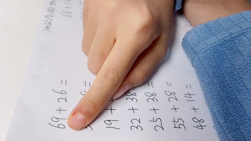 100以内的加法和减法(进位加法)18题(一年级ߑ�做二年级题)