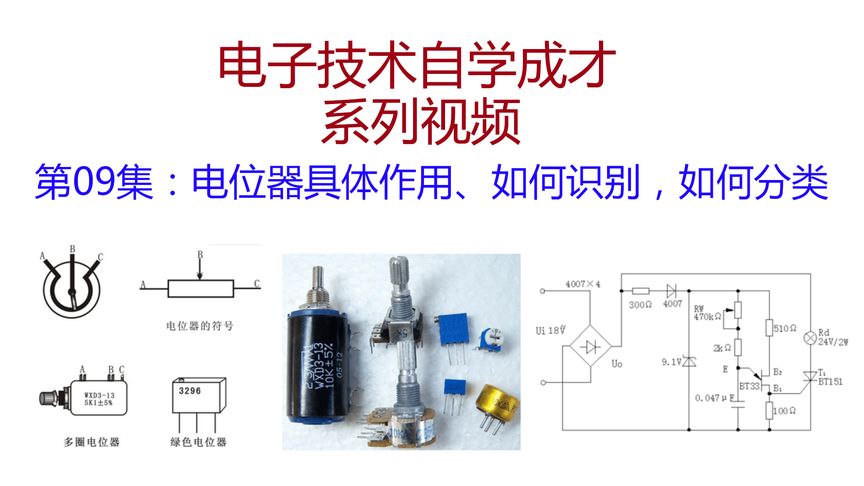 自学电子系列视频:电位器具体作用、如何识别?如何分类?