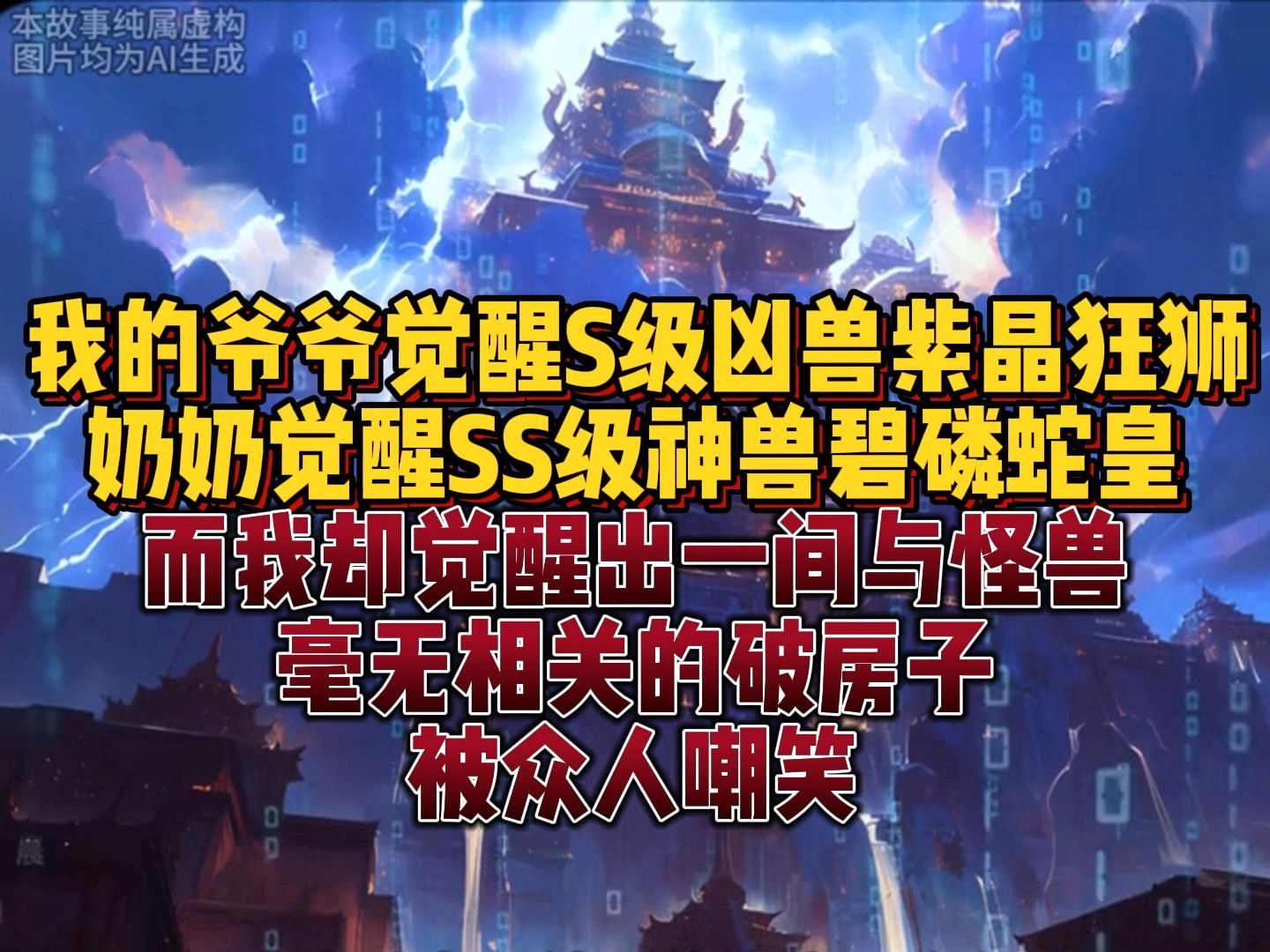 我的爷爷觉醒S级凶兽紫晶狂狮奶奶觉醒SS级神兽碧磷蛇皇而我却觉醒...