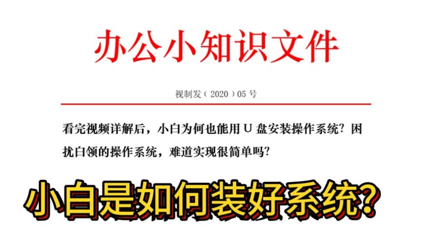 小白是如何使用U盘来安装操作系统的?详细讲解演示看了你也会