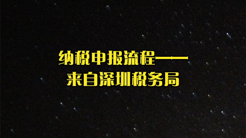 纳税申报流程——来自深圳税务局