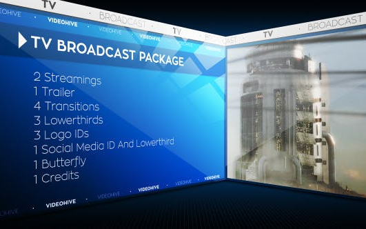 AE模板-电视台节目预告片模板弯折展示滚动字幕效果