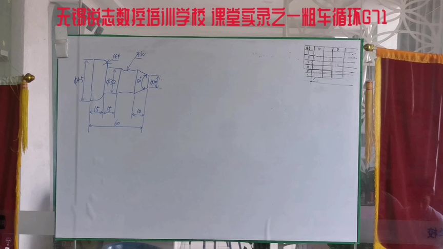 课堂实录之一粗车循环G71#数控车床 #编程 #加工 #教学 #无锡