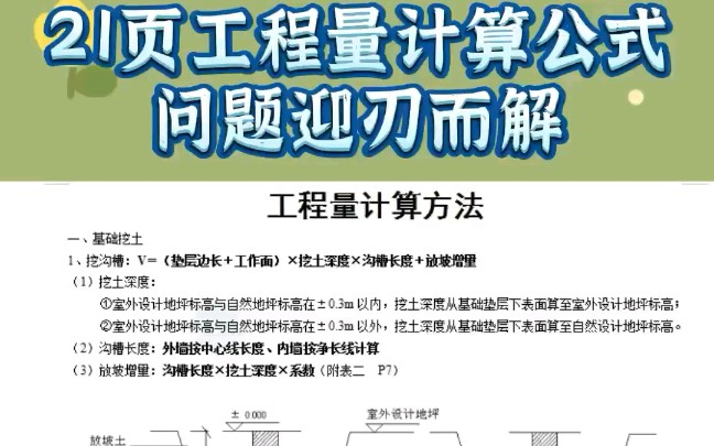 不管是考试还是工作都可以用到的工程量计算公式