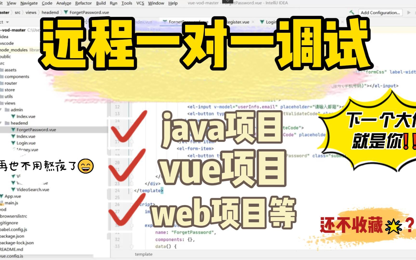 远程调试运行vue和springboot项目-杰凡IT