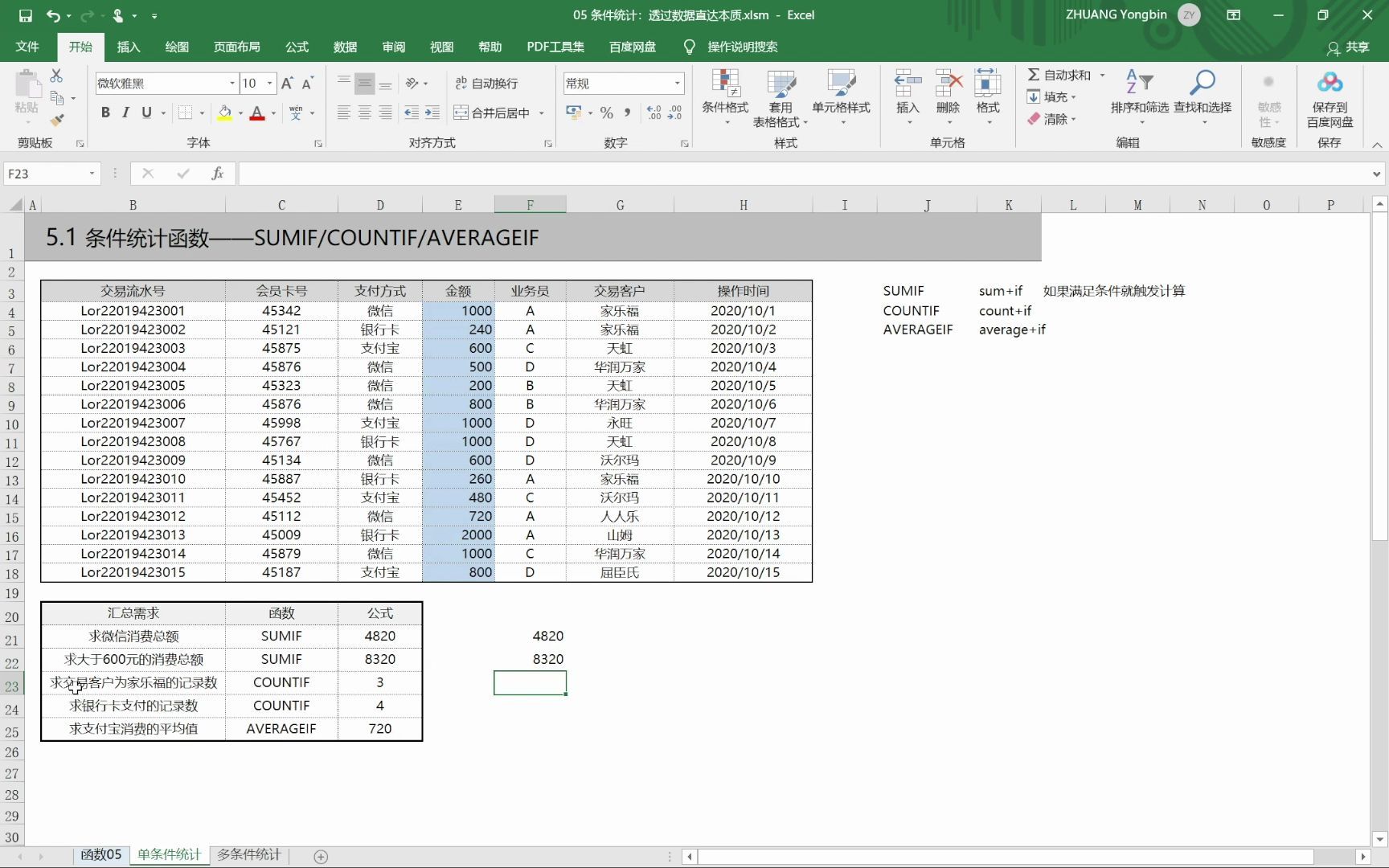 05.条件统计:透过数据直达本质