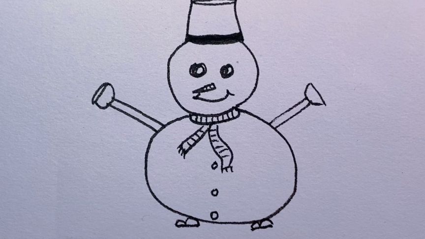 可爱的雪人简笔画