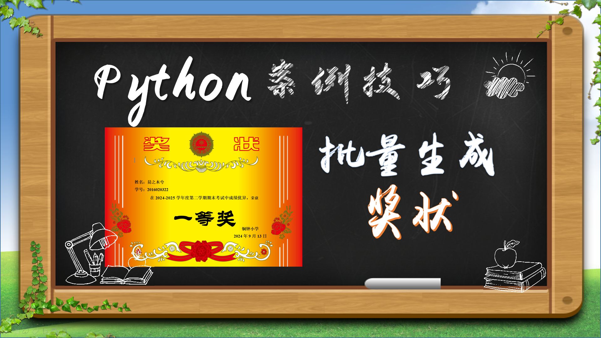 Python案例技巧25:批量生成奖状
