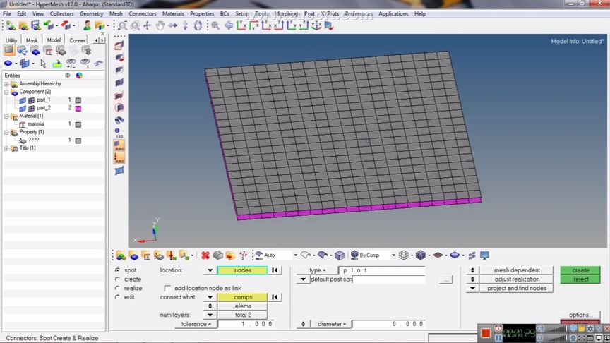 【CAE课堂】hypermesh和ABAQUS联合仿真-如何创建点焊焊接